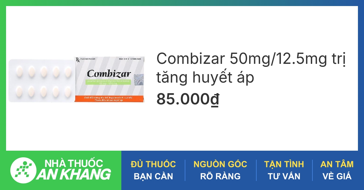 Combizar 50mg/12.5mg trị tăng huyết áp (3 vỉ x 10 viên) - 05/2024 ...