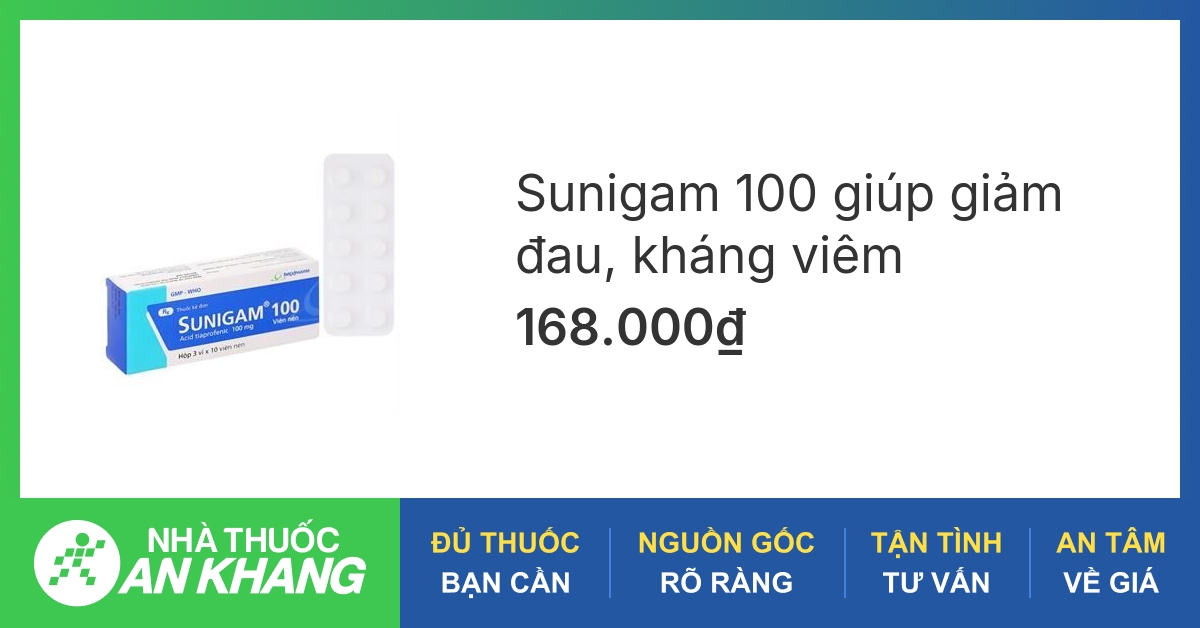 Sunigam 100 giúp giảm đau, kháng viêm (3 vỉ x 10 viên) - 07/2025 ...