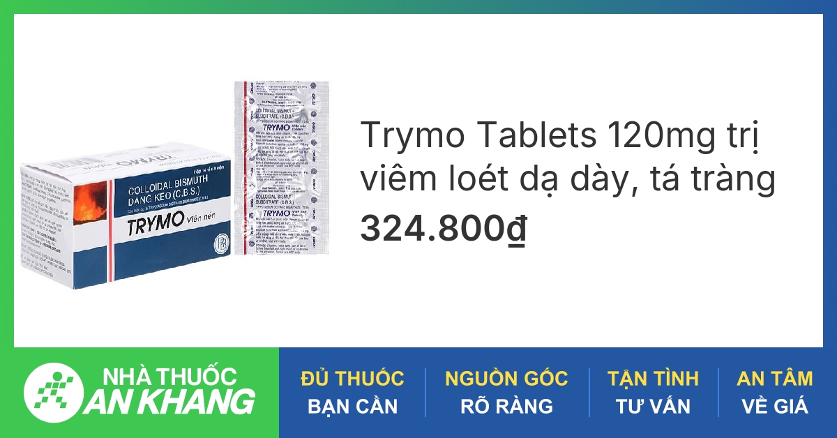 Thuốc Trymo Tablets 120mg trị viêm loét dạ dày, tá tràng (14 vỉ x 8 ...