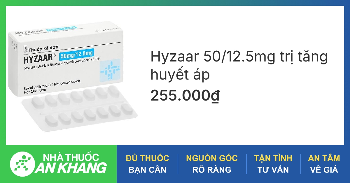 Hyzaar 50/12.5mg trị tăng huyết áp (2 vỉ x 14 viên) - 11/2024 ...