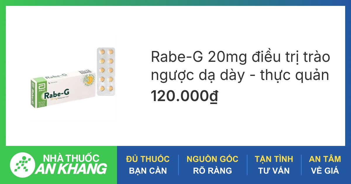 Rabe-G 20mg điều trị trào ngược dạ dày - thực quản (3 vỉ x 10 viên ...