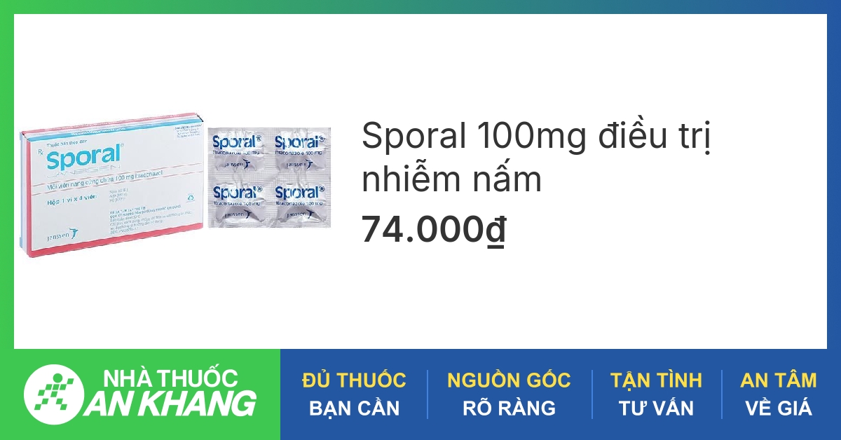 Thuốc Sporal 100mg trị nhiễm nấm (1 vỉ x 4 viên) - 03/2025 ...