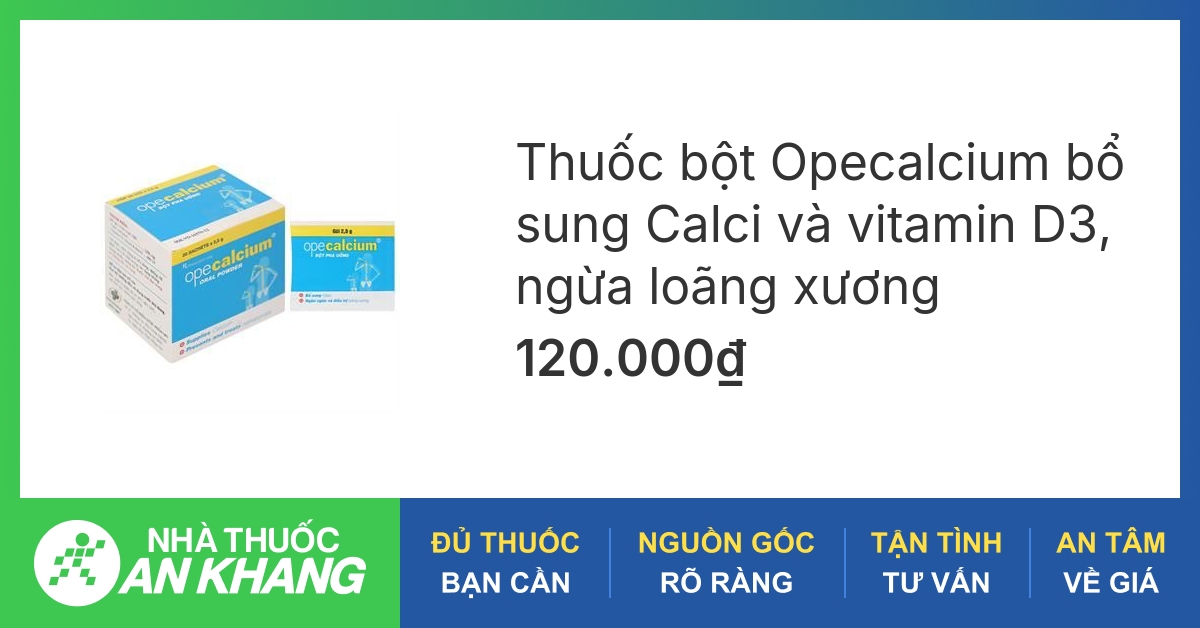 Thuốc bột Opecalcium bổ sung Calci và vitamin D3, ngừa loãng xương (20 ...