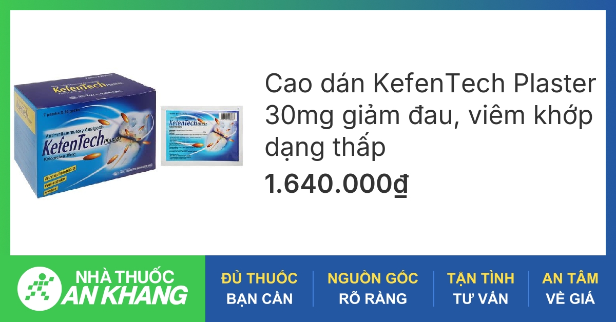 Cao dán KefenTech Plaster 30mg giảm đau, kháng viêm cơ xương khớp (20 ...