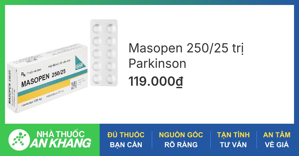 Masopen 250/25 trị Parkinson (3 vỉ x 10 viên) - 06/2024 ...