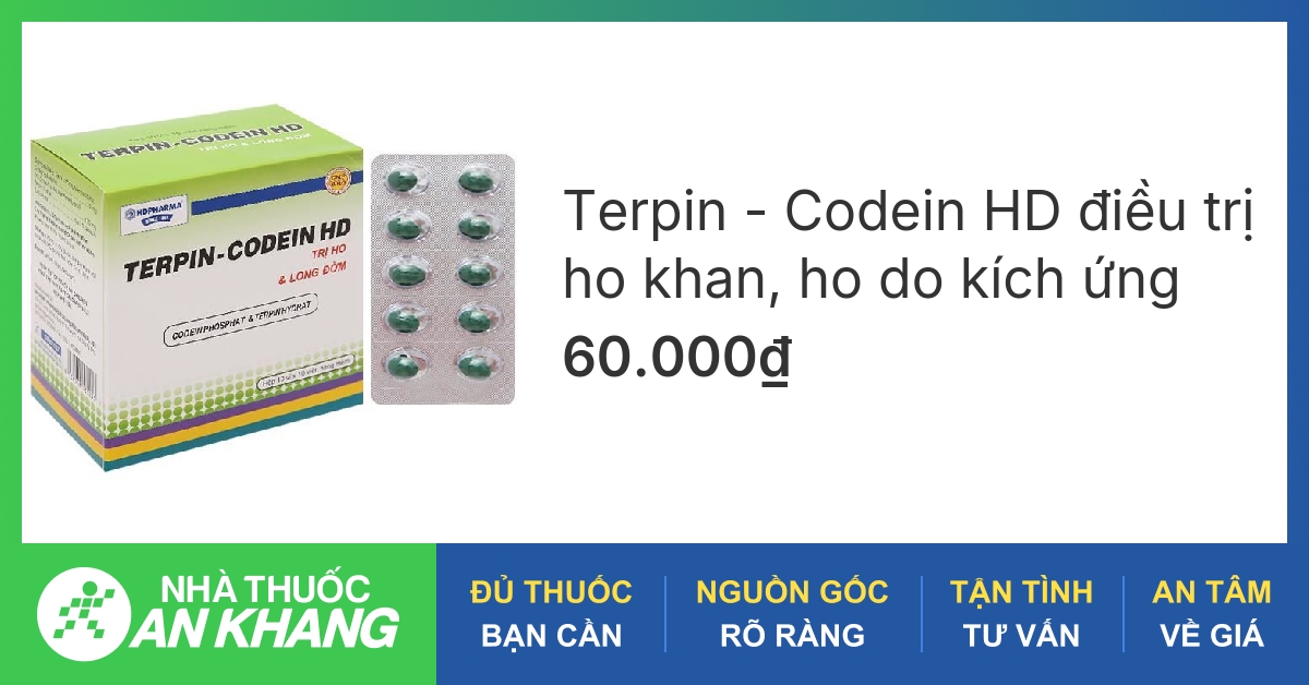 Terpin - Codein HD trị ho khan, ho do kích ứng (10 vỉ x 10 viên) - 07/ ...
