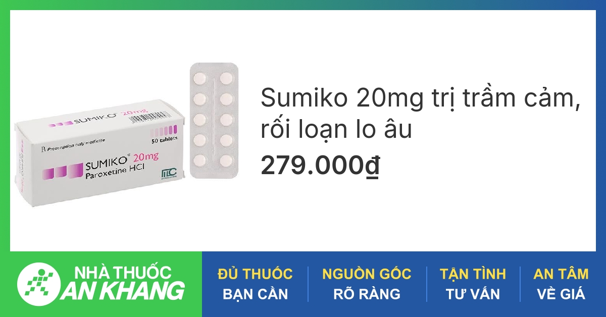 Thuốc Sumiko 20mg trị trầm cảm nặng, rối loạn lo âu (5 vỉ x 10 viên ...