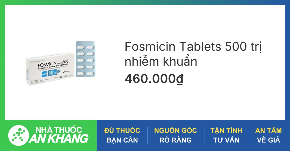 Fosmicin Tablets 500 trị nhiễm khuẩn (2 vỉ x 10 viên) - 10/2024 ...