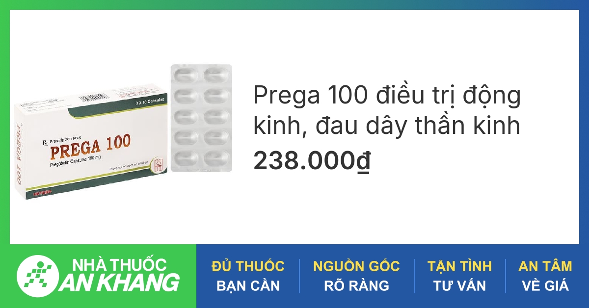 Prega 100 trị động kinh, đau dây thần kinh (3 vỉ x 10 viên) - 09/2024 ...