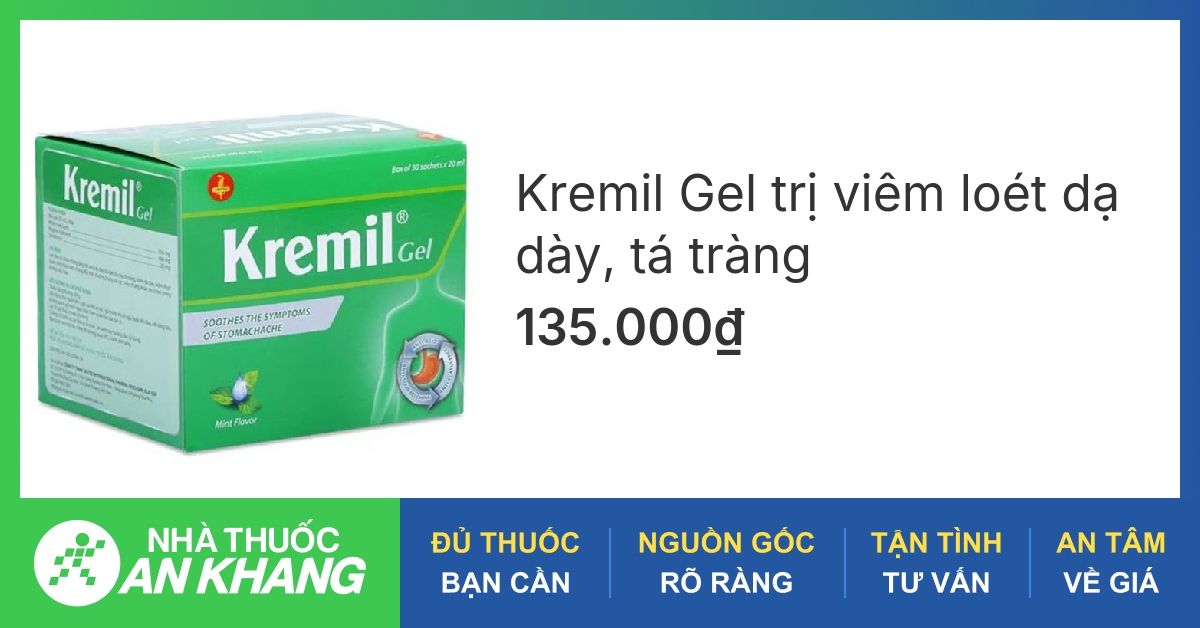 Kremil Gel trị viêm loét dạ dày, tá tràng (30 gói x 20ml) - 08/2025 ...