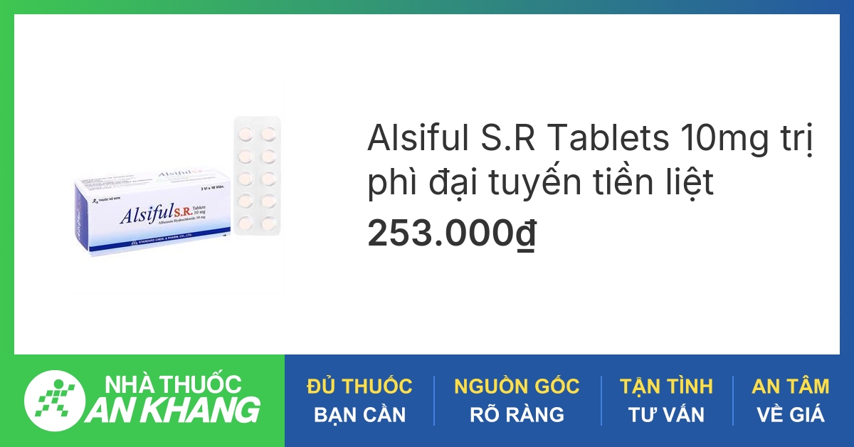 Alsiful S.R Tablets 10mg trị phì đại tuyến tiền liệt (3 vỉ x 10 viên ...