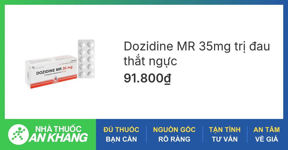 Dozidine MR 35mg trị đau thắt ngực (6 vỉ x 10 viên) - 09/2024 ...
