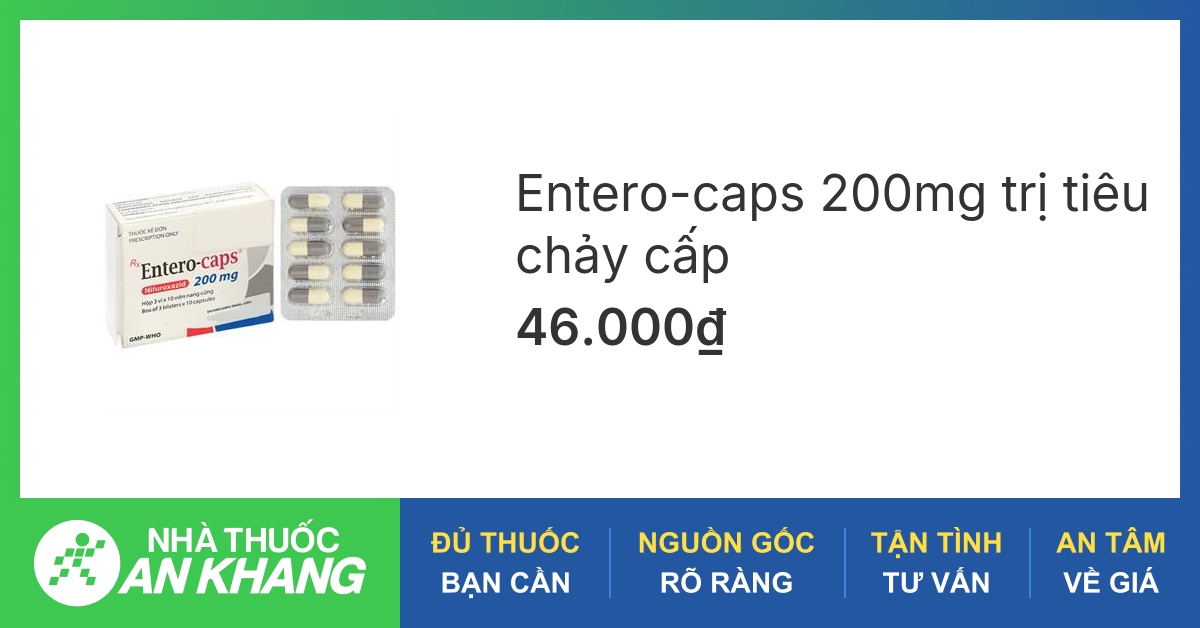 Entero-caps 200mg trị tiêu chảy cấp (3 vỉ x 10 viên) - 05/2024 ...