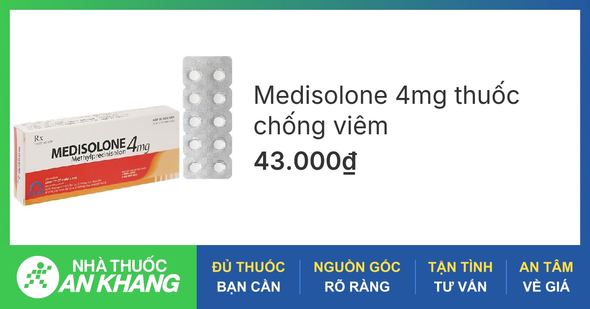 Medisolone 4mg thuốc chống viêm (3 vỉ x 10 viên) - 04/2025 ...