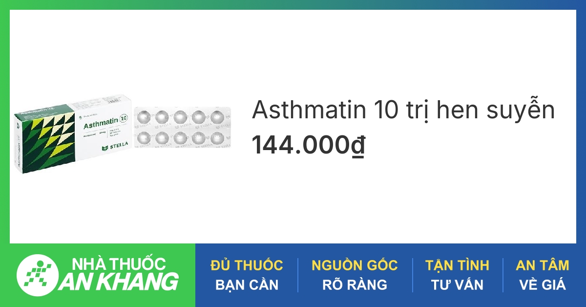 Asthmatin 10 trị hen suyễn (3 vỉ x 10 viên) - 08/2024 | nhathuocankhang.com