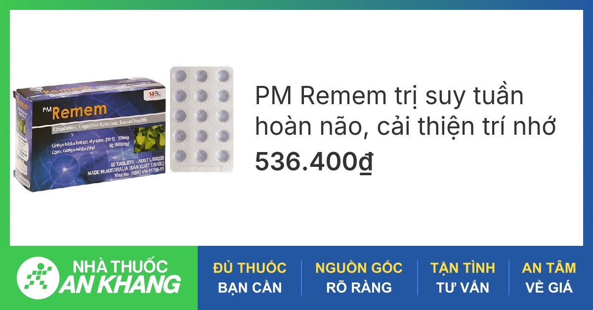 PM Remem trị suy tuần hoàn não, cải thiện trí nhớ (4 vỉ x 15 viên) - 04 ...