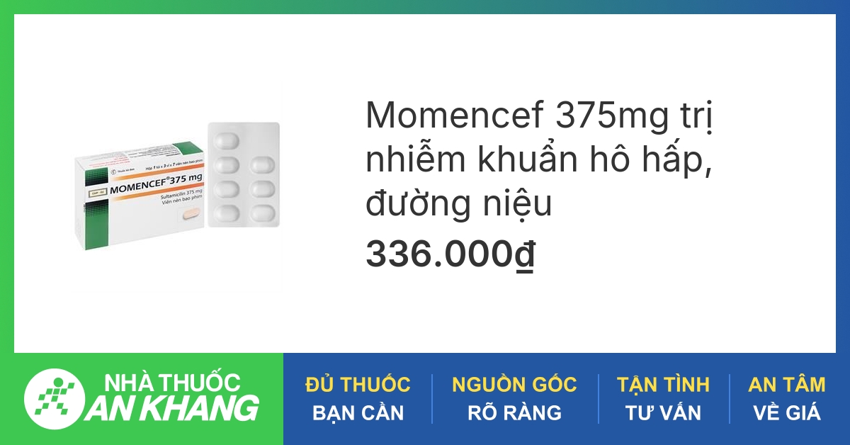 Momencef 375mg trị nhiễm khuẩn hô hấp, đường niệu (3 vỉ x 7 viên) - 07/ ...