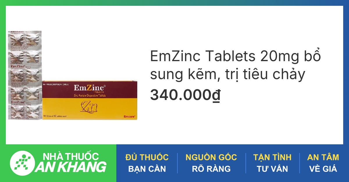 Thuốc EmZinc Tablets 20mg bổ sung kẽm, trị tiêu chảy - 01/2025 ...
