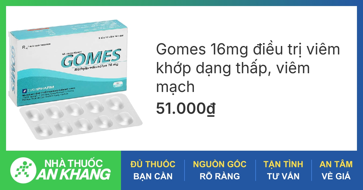Gomes 16mg thuốc kháng viêm (3 vỉ x 10 viên) - 03/2025 ...