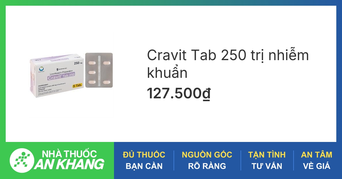 Cravit Tab 250 trị nhiễm khuẩn (1 vỉ x 5 viên) - 04/2024 ...