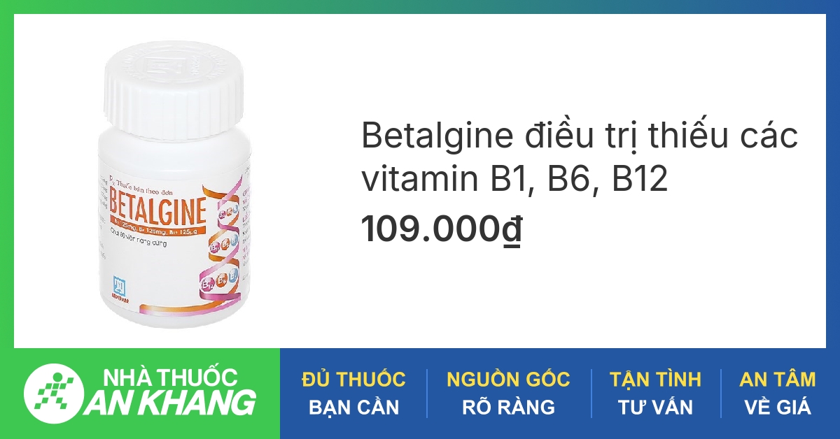 Viên nang Betalgine trị thiếu các vitamin B1, B6, B12 lọ 80 viên - 06/ ...