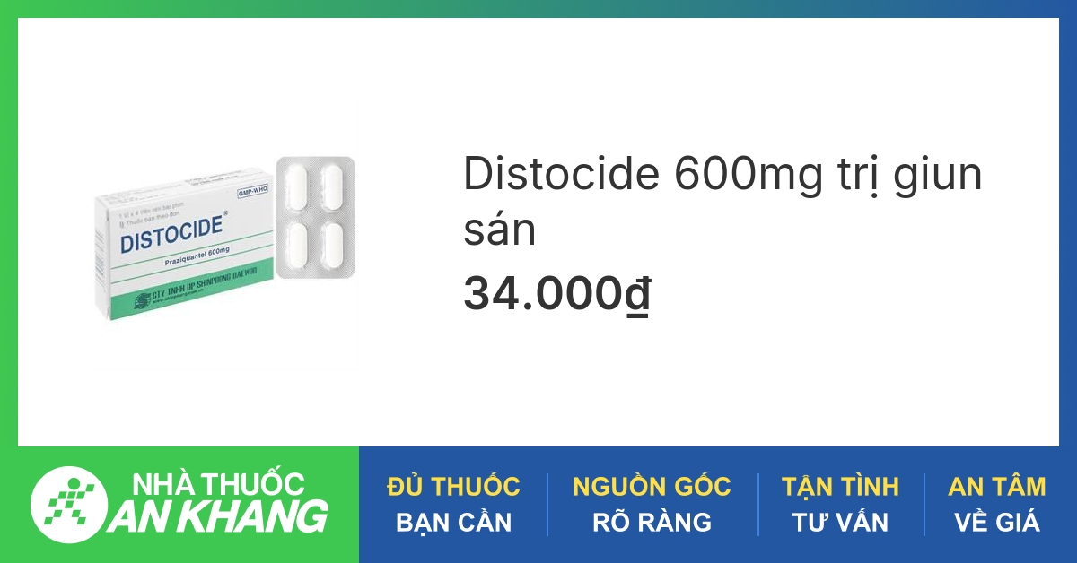 Thuốc Distocide 600mg trị giun sán (1 vỉ x 4 viên) - 02/2025 ...