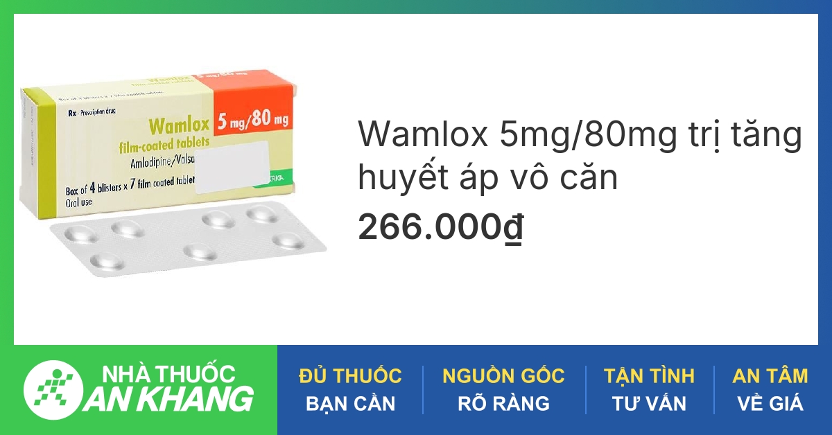 Wamlox 5mg/80mg trị tăng huyết áp vô căn (4 vỉ x 7 viên) - 05/2025 ...