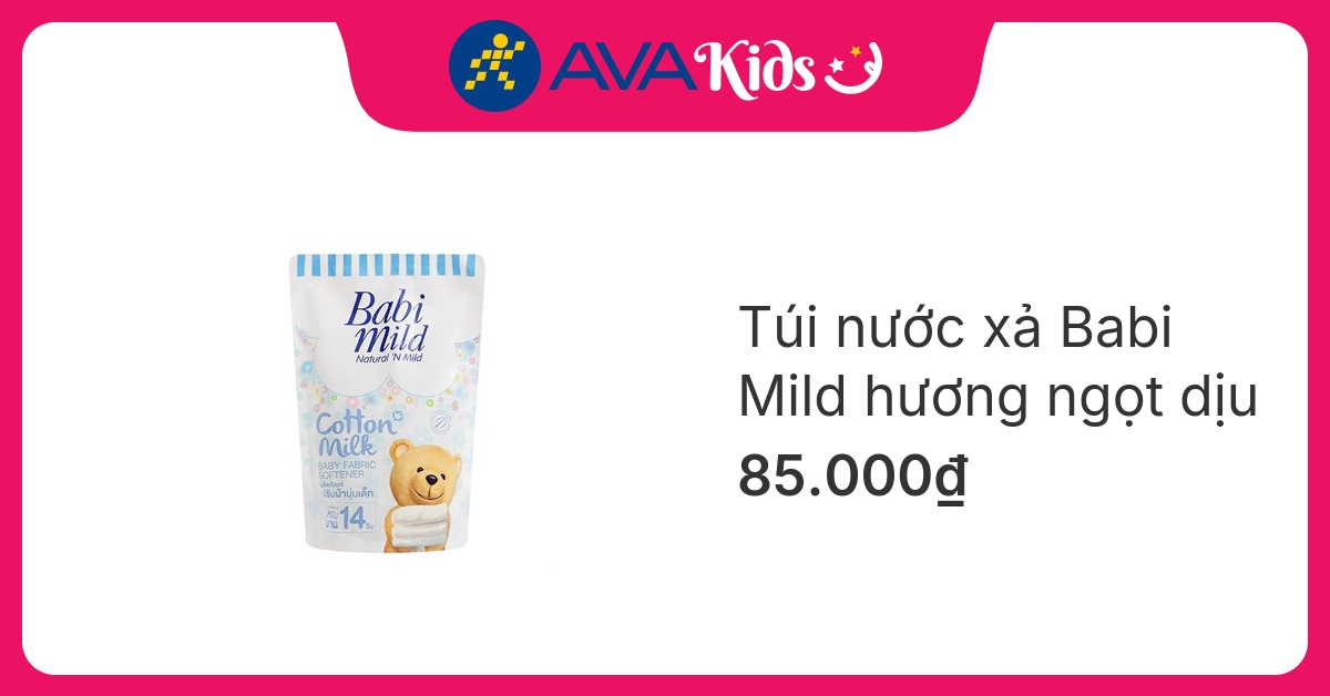 Mua 1 tặng 1 nước xả em bé Babi Mild 1500 ml hương ngọt dịu - AVAKids.com