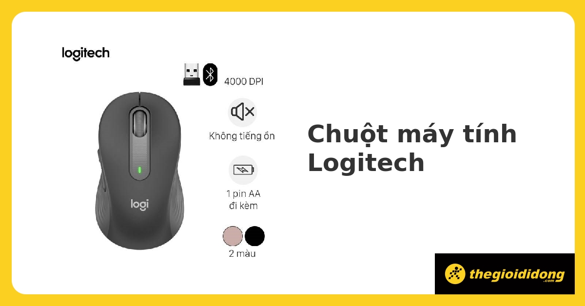 Chuột máy tính Logitech, có dây, không dây chính hãng, giá rẻ - 04/2024