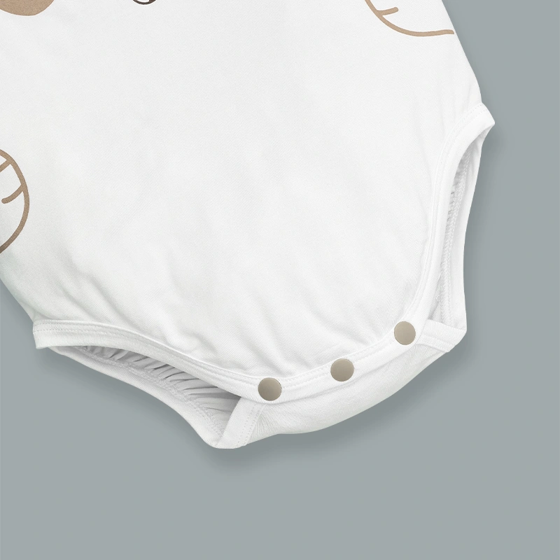 Bodysuit cài vai raglan chào bạn mới La Pomme nâu - AVAKids.com