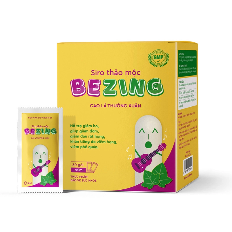 Thực phẩm bảo vệ sức khỏe Siro ho Bezing thảo dược hộp 150ml (30 gói x ...