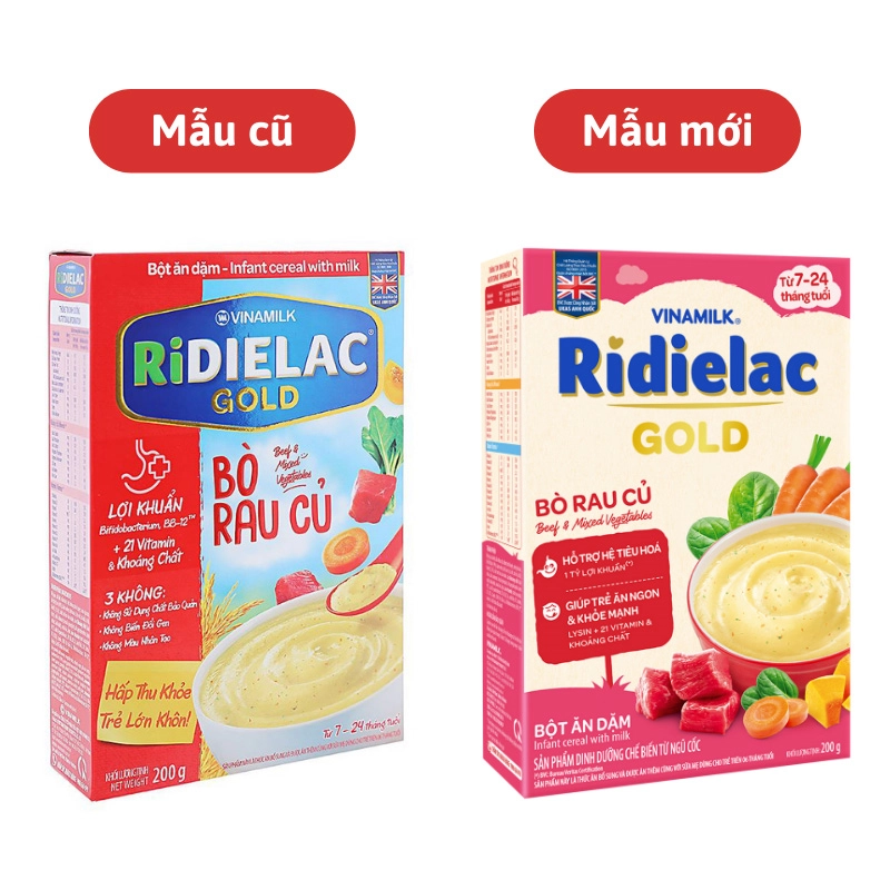 Bột ăn dặm Vinamilk RiDielac Gold bò, rau củ dinh dưỡng, tốt nhất ...