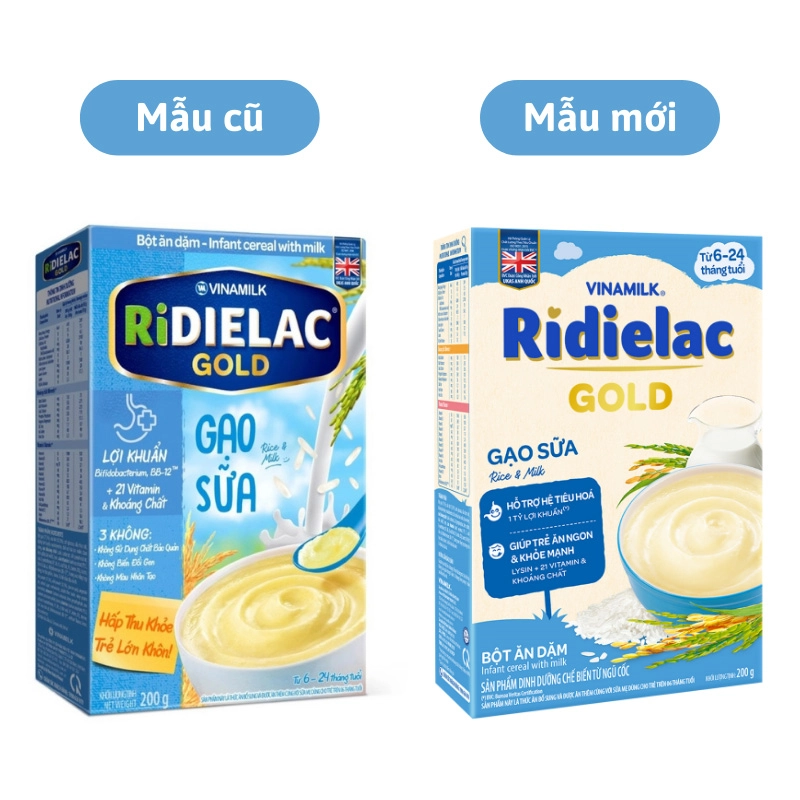 Bột ăn dặm RiDielac Gold gạo sữa 200g (6-24 tháng), GIÁ TỐT - AVAKids.com