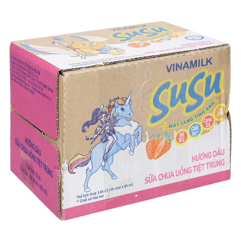 Sữa chua uống tiệt trùng Vinamilk Susu IQ hương dâu 80ml, giá tốt ...
