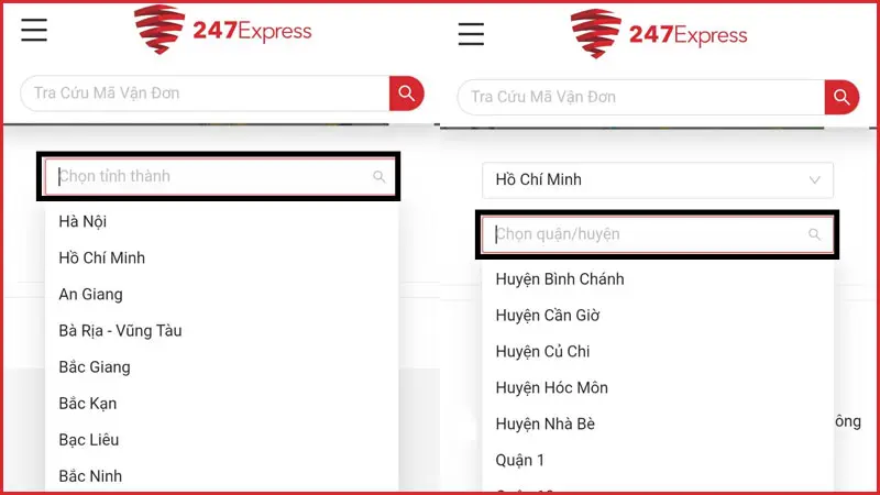 247Express: Cách tra cứu vận đơn, bưu cục, số tổng đài