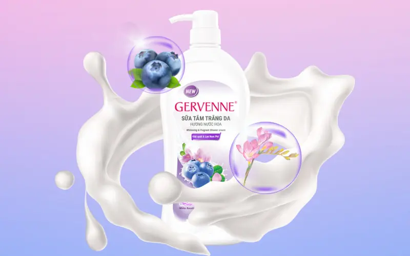 Trắng thơm mịn màng với bộ sản phẩm sữa tắm Gervenne mới