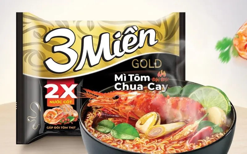 Mì 3 Miền Gold tôm chua cay đặc biệt x2 nước cốt tôm thịt có gì đặc biệt?