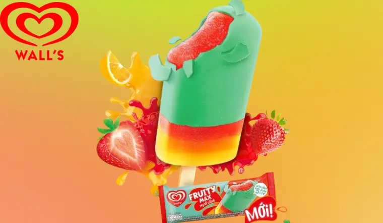 Bùng nổ vị chua thanh mát với kem Wall's vị trái cây nhiệt đới đa tầng