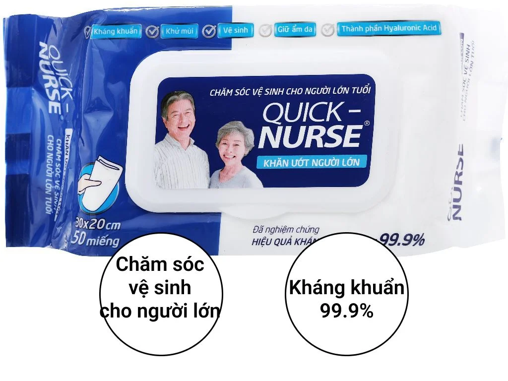 Khăn ướt QUICK NURSE 50 miếng giá tốt tại Bách hoá XANH