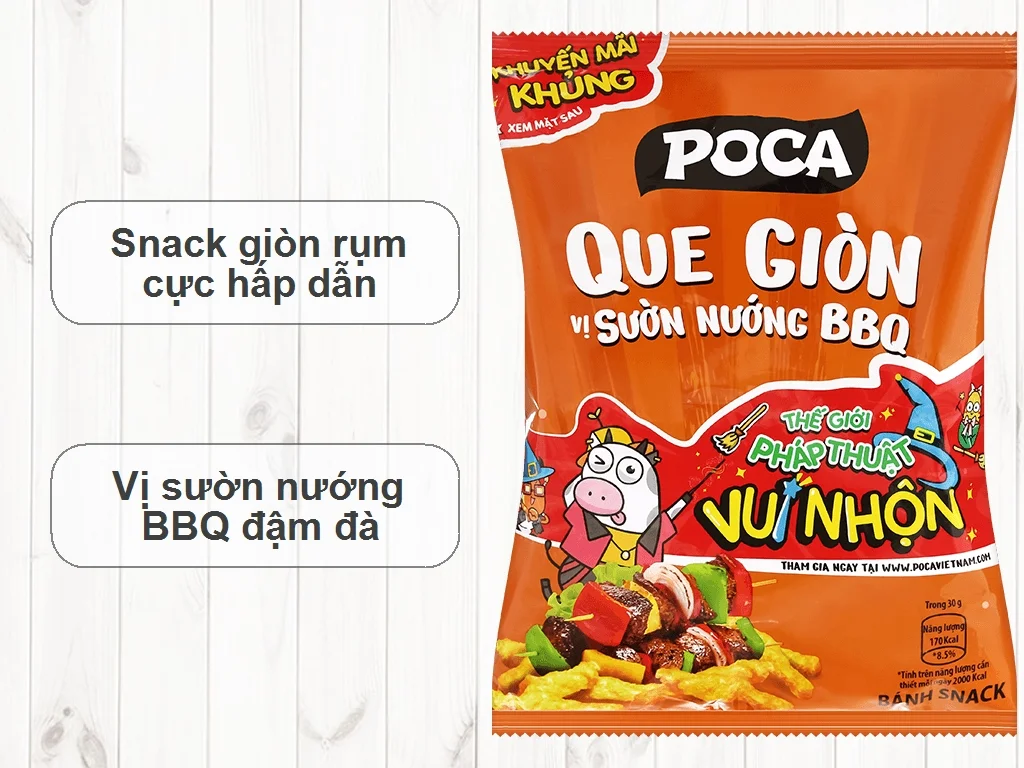 Snack que vị sườn nướng Poca 60g tại Bách hóa XANH