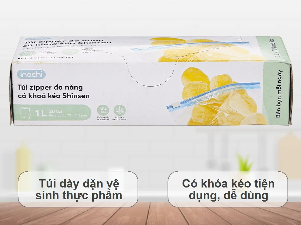 Túi zipper khoá kéo đa năng Inochi tại Bách Hoá XANH