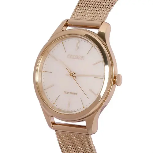 Mua Đồng hồ kim Eco - drive nữ dây kim loại Citizen EM0503-83X vàng hồng cũ, rẻ hơn từ 30-70% so ...